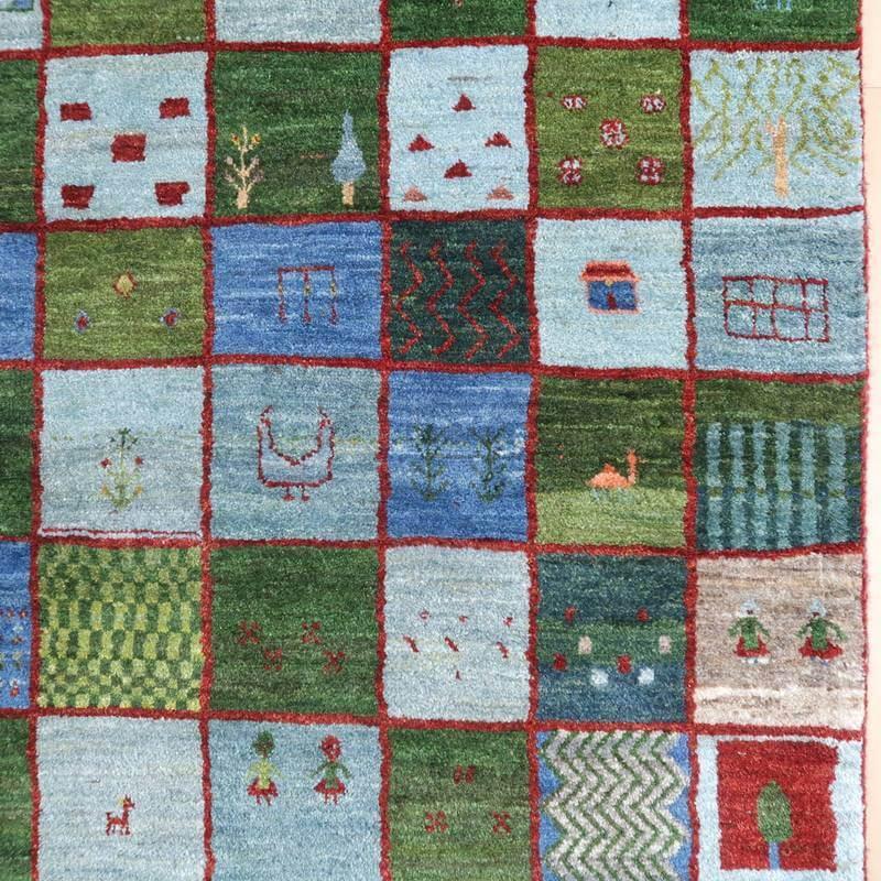 プレミアムギャッベ／ホシナマイ（カシュクリ） 195×155cm イラン産 手織り ウール ラグ リビング ダイニング 大判 （HL-42272） : オリエンタルムーン - 通販 ...