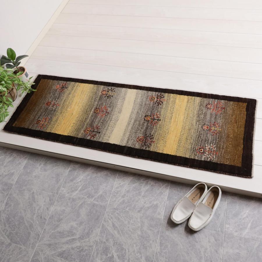 ギャッベ／カシュクリ 154×52cm イラン産 手織り リビング ウール ラグ ラグマット（HR-11866） : hr-11866 : オリエンタルムーン - 通販 - Yahoo!ショッピング