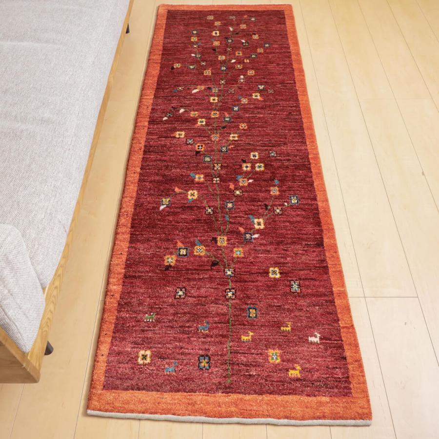 ギャッベ／ルリバフ 203×69cm イラン産 手織り リビング ウール ラグ ラグマット（HR-12018） : hr-12018 : オリエンタルムーン - 通販 - Yahoo!ショッピング