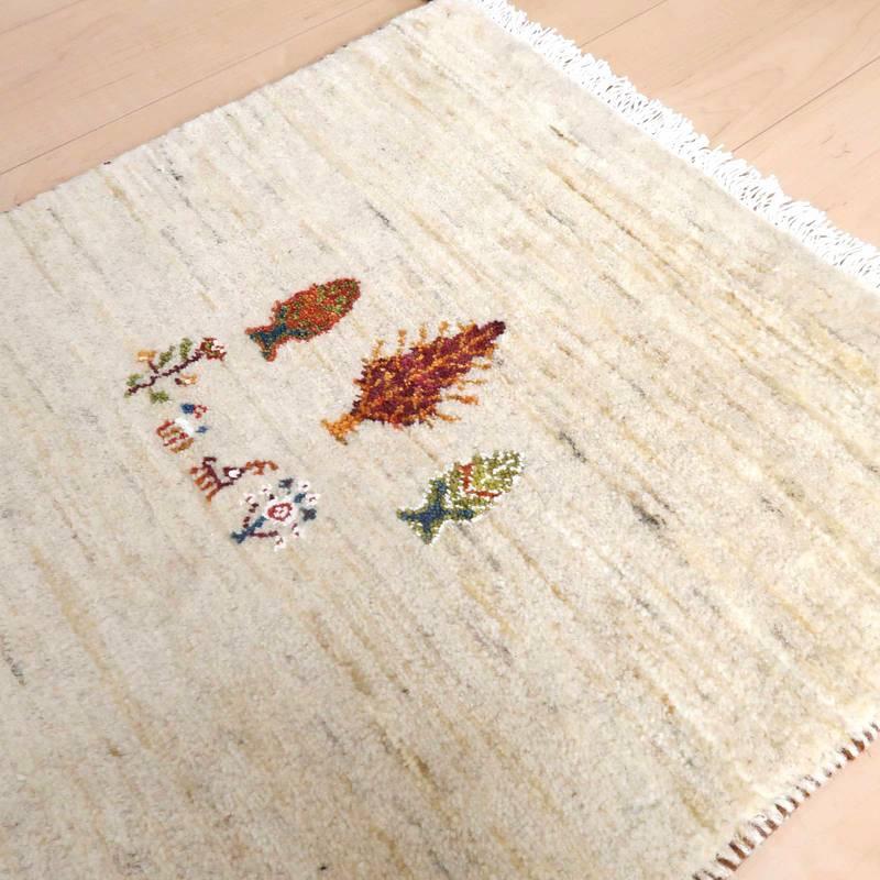 プレミアムギャッベ じゅうたん／ホシナマイ（ルリバフ） 85×57cm イラン産 ギャベ 手織り 玄関マット用 ウール ラグ ラグマット（HSS-71580） : オリエンタルムーン - 通販 ...