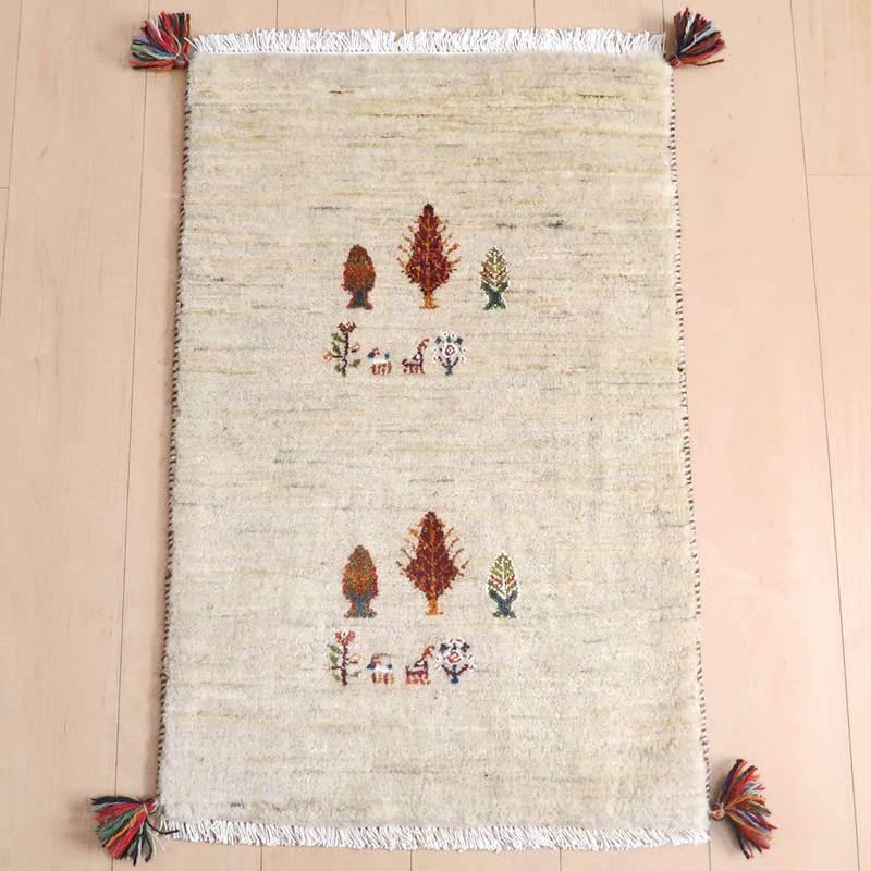 プレミアムギャッベ じゅうたん／ホシナマイ（ルリバフ） 85×57cm イラン産 ギャベ 手織り 玄関マット用 ウール ラグ ラグマット（HSS-71580） : オリエンタルムーン - 通販 ...