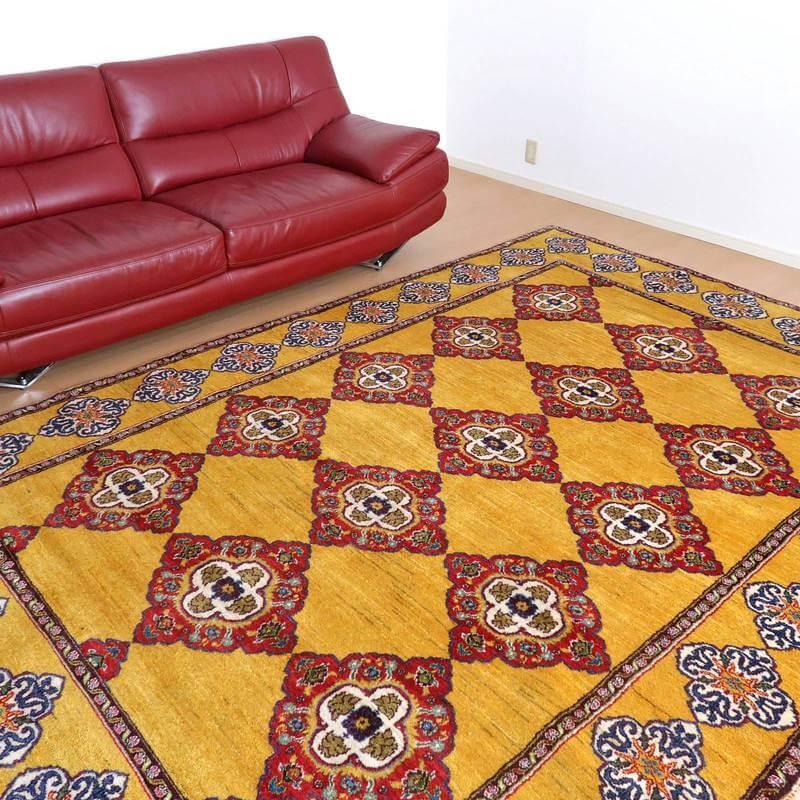 最高級イラン産ギャッベ（ルリバフ） 320×216cm 手織り ウール ラグ リビング ダイニング 大判 （HX-65672） : オリエンタルムーン - 通販 - Yahoo!ショッピング