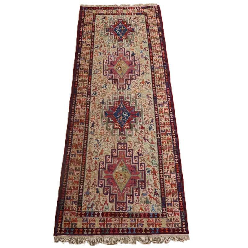 キリム ラグマット イラン・アゼルバイジャン産 198×74cm 細長 ランナー 手織り ラグ おしゃれ 床暖房対応（KR-908） : オリエンタルムーン - 通販 - Yahoo!ショッピング