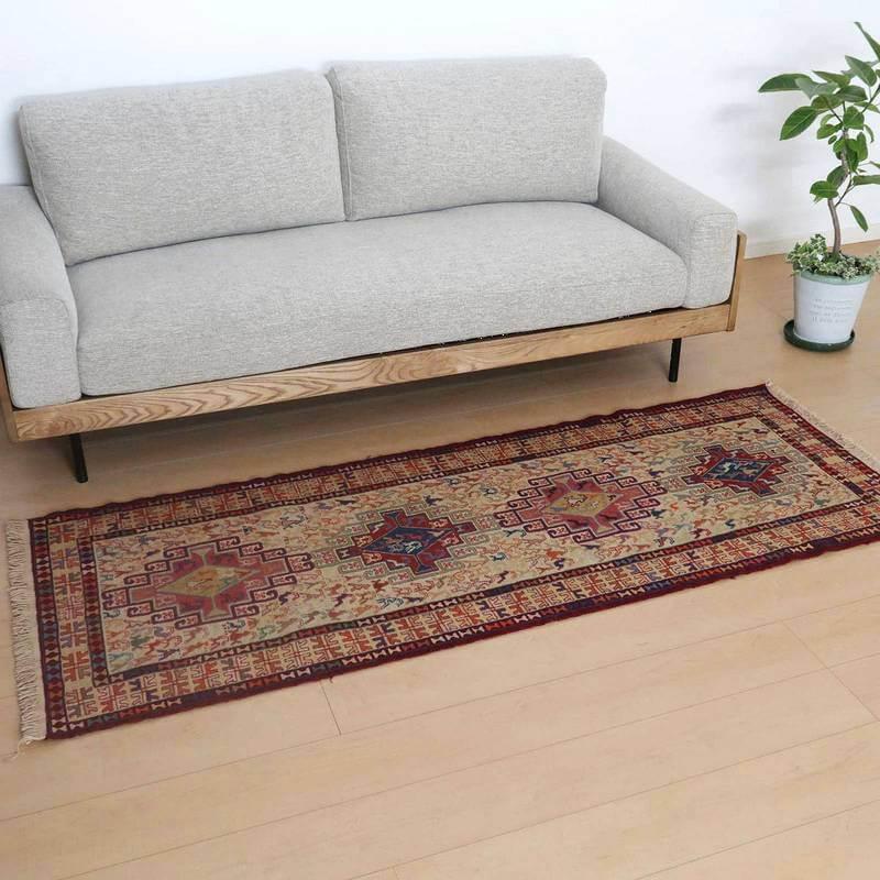 キリム ラグマット イラン・アゼルバイジャン産 198×74cm 細長 ランナー 手織り ラグ おしゃれ 床暖房対応（KR-908） : オリエンタルムーン - 通販 - Yahoo!ショッピング