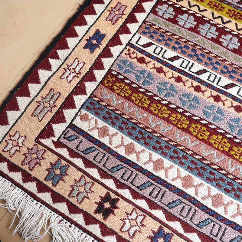 キリム ラグマット イラン・アゼルバイジャン産 94×72cm 玄関マット 手織り ラグ おしゃれ ウール カーペット（KSS-8） :kss-8:オリエンタルムーン - 通販 - Yahoo ...