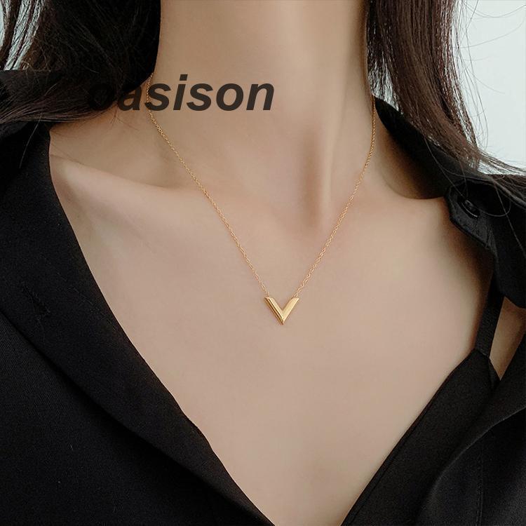 ネックレス レディース 18KGP V字 V型 ステンレス おしゃれ 彼女 プレゼント 激安アクセサリー : Oasis On - 通販 - Yahoo!ショッピング