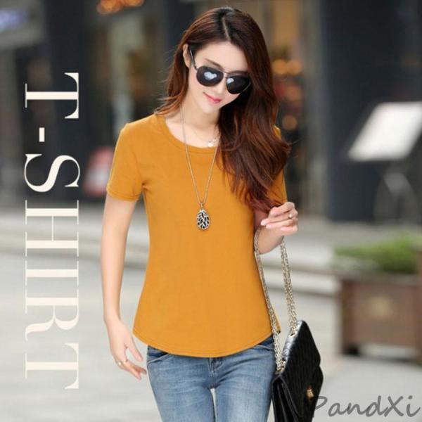 全7color×6size！夏新作 ラウンドネックtシャツ シンプル tシャツ カットソー レディース トップス 半袖Tシャツ 大きサイズ : Oasis On - 通販 - Yahoo!ショッピング