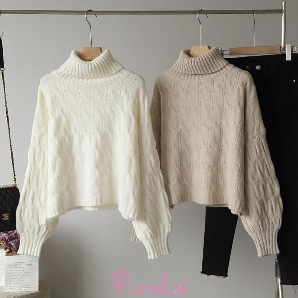 セーター ニット トップス レディース タートルネック 長袖 カジュアル おしゃれ 編み模様 ゆったり 体系カバー リブ ふわふわ ゆるふわ ...
