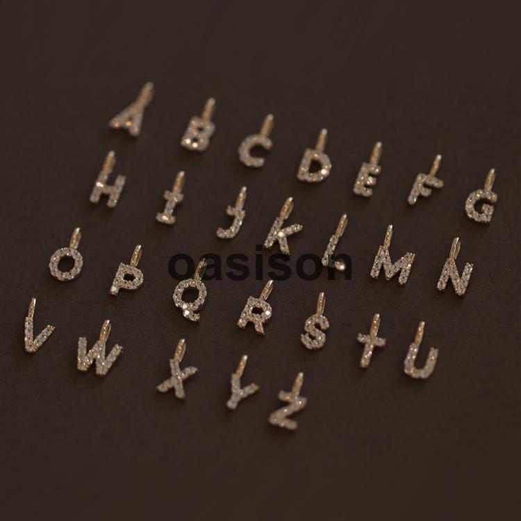 Mini型 ペンダントトップ 14金 K14 イニシャル モチーフ チャーム ペンダントヘッド CZダイヤ ネックレス ピアス ブレスレット用 : Oasis On - 通販 - Yahoo ...