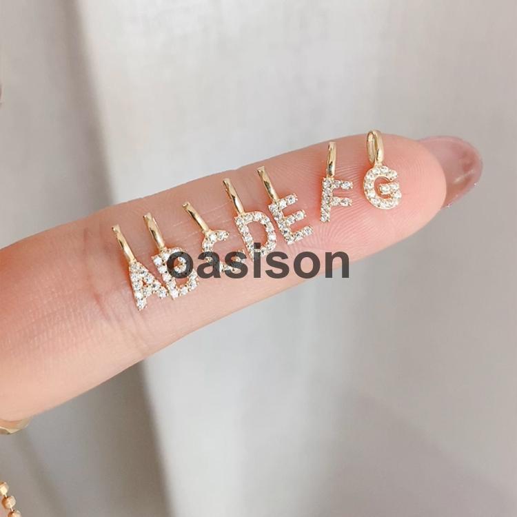 Mini型 ペンダントトップ 14金 K14 イニシャル モチーフ チャーム ペンダントヘッド CZダイヤ ネックレス ピアス ブレスレット用 : Oasis On - 通販 - Yahoo ...