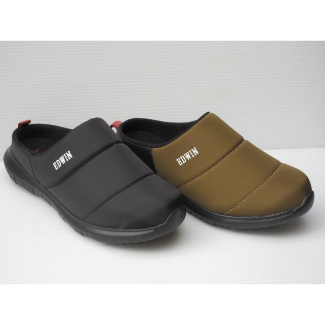 EDWIN 水濡れOK EW9075 ブラック カーキ エドウィン コンフォート 防寒 耐水 サンダル サボ クロッグ 紳士 メンズ キャンプ オフィス履き 事務所履き つっかけ : 小浜 ...