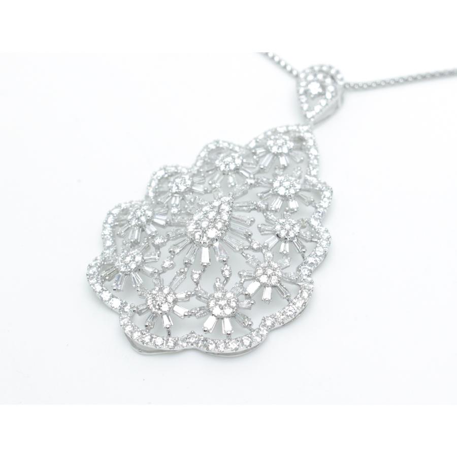 中古 美品 合計5.20ct ダイヤモンド ホワイト ゴールド ネックレス 44cm : オバタ質店オンラインストアYS店 - 通販 - Yahoo!ショッピング