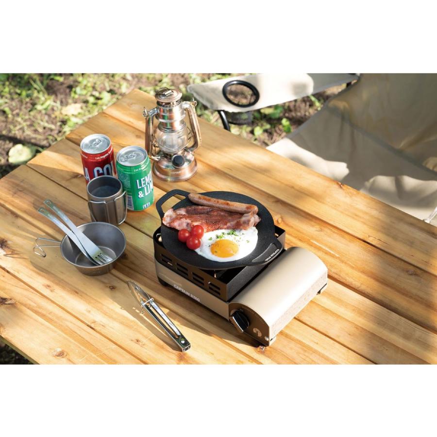 CAPTAIN STAG CAPTAINSTAG(キャプテンスタッグ) ラウンド グリルプレート 20cm UG-1591 ガス火 IH対応 アルミ製 アウトドア キャンプ ソロキャンプ 朝活 ...