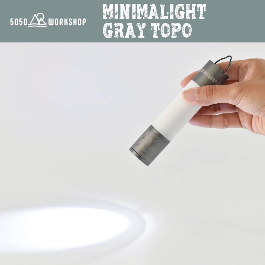 50/50 workshop ミニマライト グレー MINIMALIGHT ハンディライト ランタン LEDライト モバイルバッテリー キャンプ アウトドア 防災 非常用 : オブザベーション ...