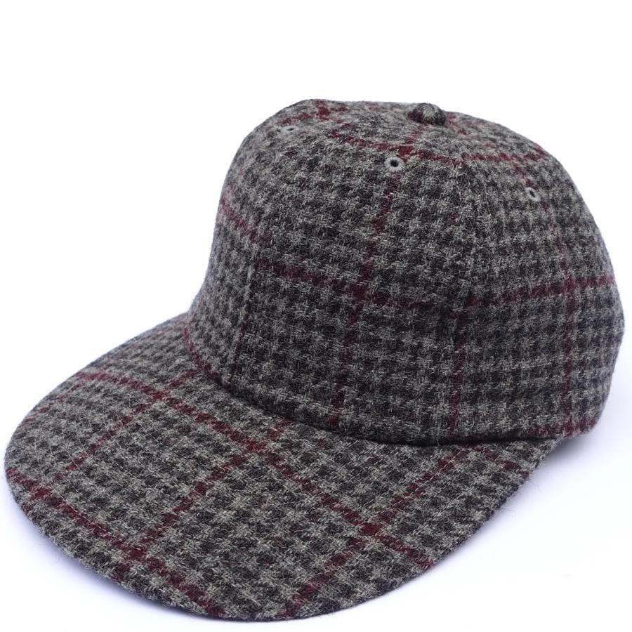COUPON配布中 Riprap/ SEMI LONG BRIM CAP MOON & HARRIS TWEED GRAY&MAROON 帽子 ...