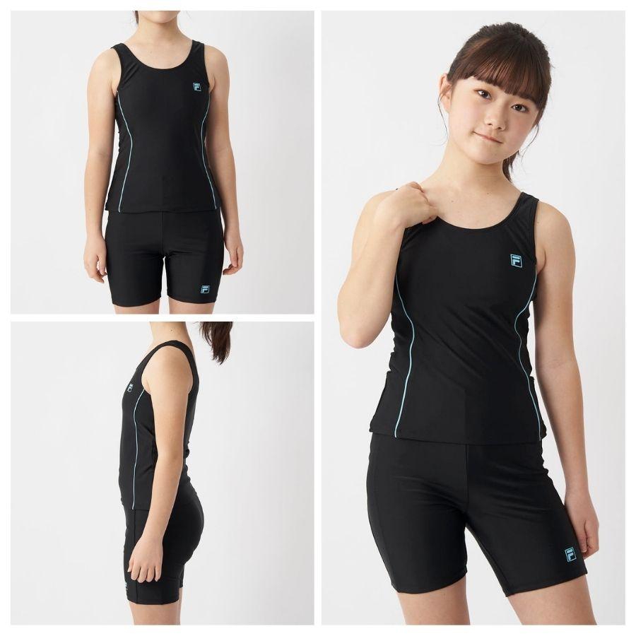 FILA セパレート型スクール水着 キッズ 女の子 女児 UVカット スイミング 小学生 中学生 タンキニ 120 130 140 150 ...