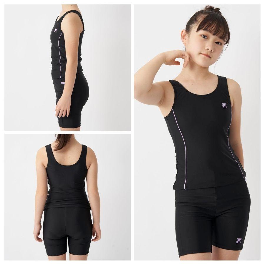 FILA スクール水着 女子 子供 セパレート キッズ 女の子 子ども UVカット 小学生 中学生 入学準備 大きいサイズ めくれ防止 130 ...