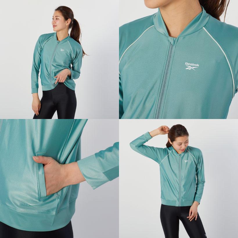 Reebok（リーボック） レディース UVラッシュガード スタンドネック 水陸両用 日焼け対策 ラグラン長袖ラッシュガード 2209081 ...
