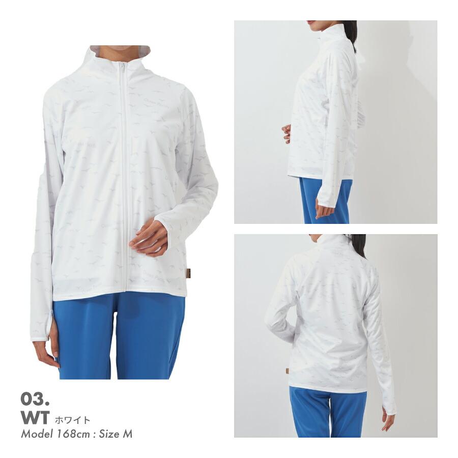 レディースUVウェア スタンドネックフルジップジャケット 指穴付き バード柄 222609 : 222609 : OCEANweb Yahoo ...