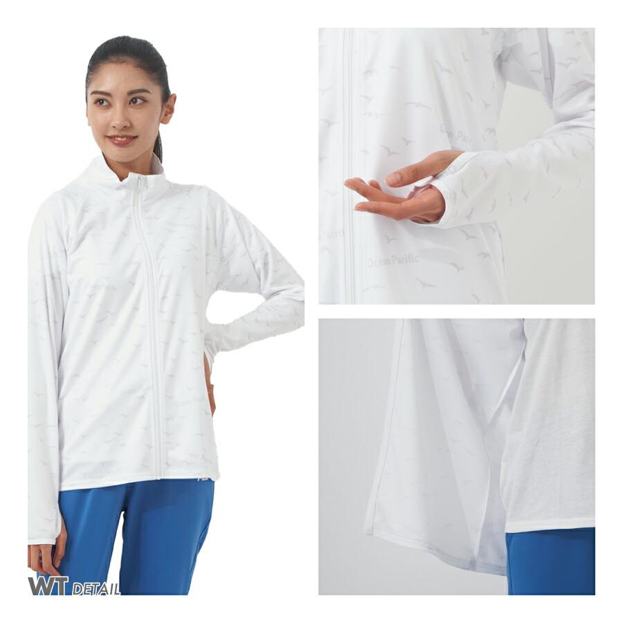 レディースUVウェア スタンドネックフルジップジャケット 指穴付き バード柄 222609 : 222609 : OCEANweb Yahoo ...