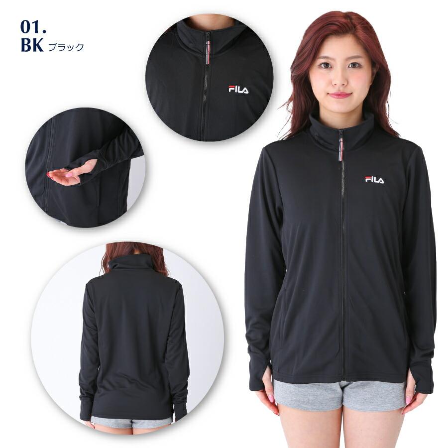 FILA レディース ジャケット ジップアップ フィットネス UVケア フィラ ブラック ネイビー ホワイト M L LL 418630 : OCEANweb Yahoo! JAPAN店 ...