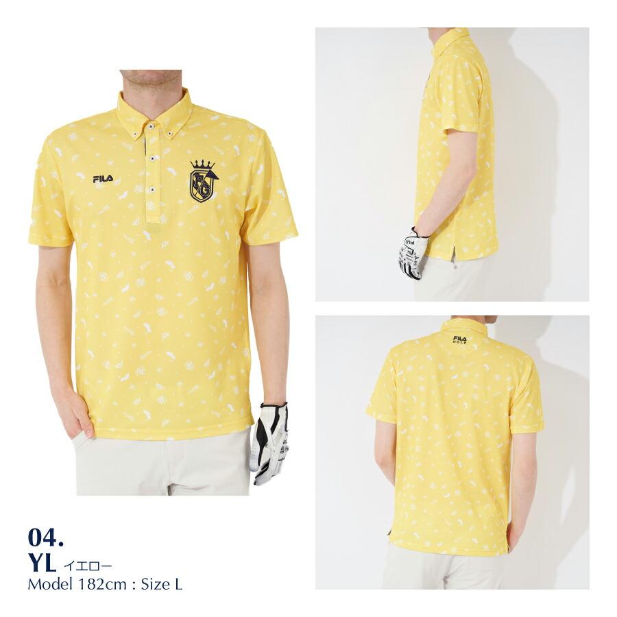 FILA メンズ 飛び柄 ポロシャツ 半袖 鹿の子素材 リサイクル 吸汗速乾 UVカット ウェア GOLF フィラ ゴルフ 743607 : OCEANweb Yahoo! JAPAN店 ...