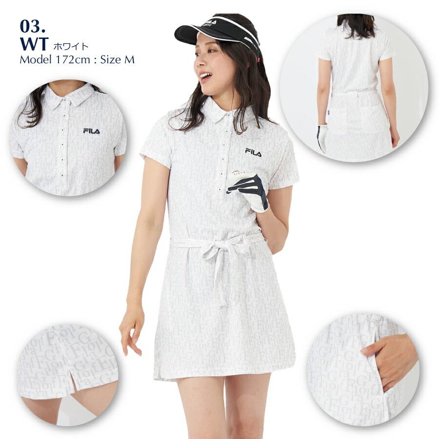 レディース ゴルフ ワンピース 半袖 ロゴ柄 モノグラム柄 吸汗速乾 ドライ 吸水冷感 UVカット FILA GOLF フィラ 752674y : 752674y : OCEANweb ...