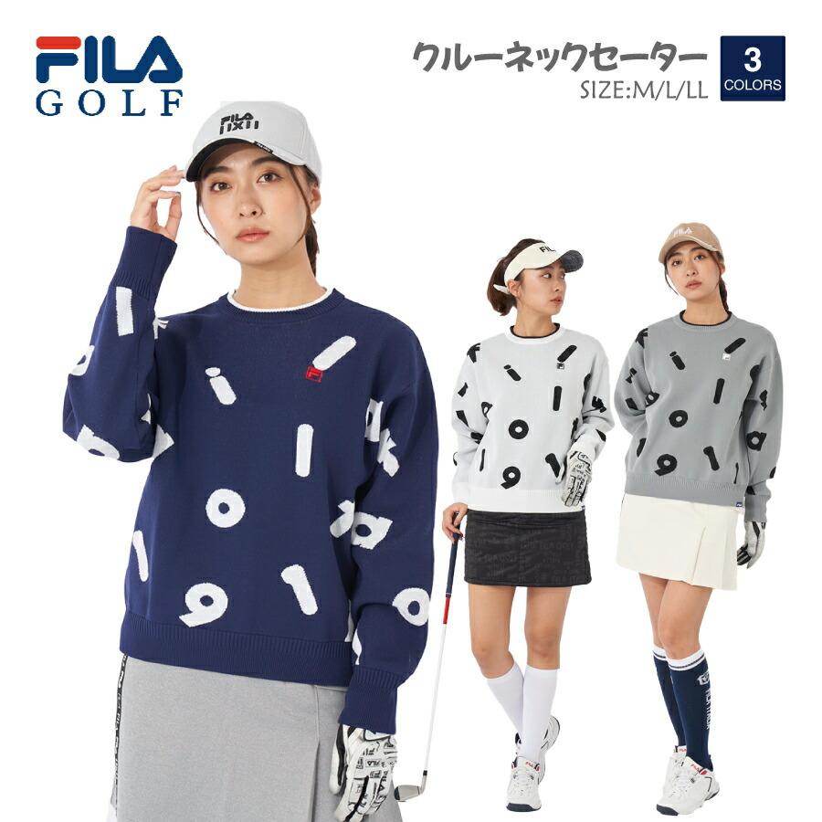 FILA レディース ゴルフ クルーネックセーター GOLF フィラ おしゃれ カジュアル スポーツ 刺繍 柄ニット ニット 軽量 793702 : OCEANweb Yahoo! JAPAN ...