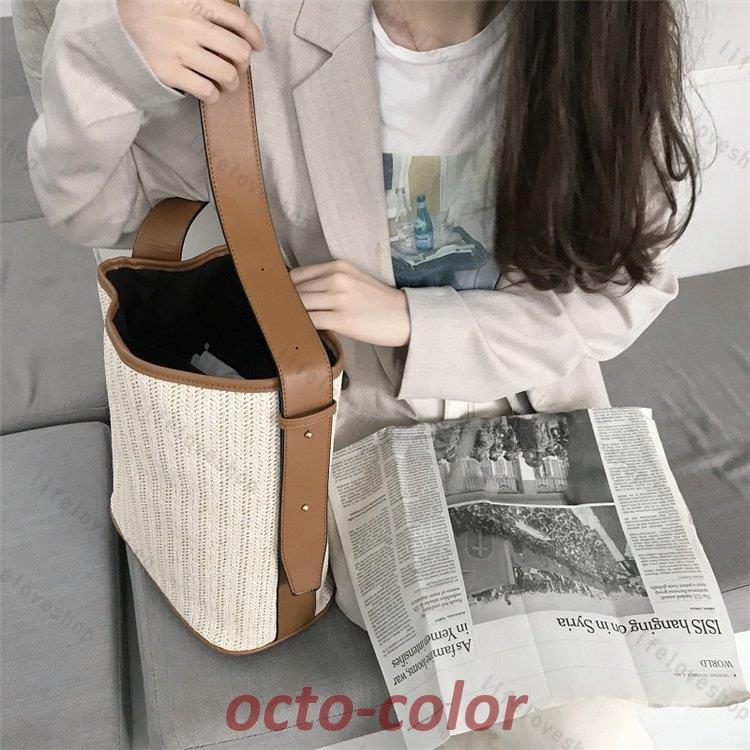 ショルダーバッグ レディース 斜めがけ 通勤バッグ a4 大容量 かごバッグ 2022 トート 夏バッグ 手編み サマーバッグ 女性 かばん おしゃれ きれいめ :oc-0610 ...