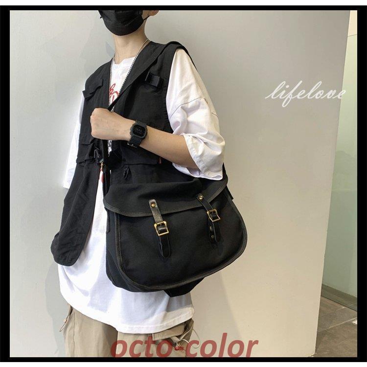 ショルダーバッグ メンズ 斜めがけ 帆布 キャンバスバッグ ショルダー 大きめ ズックバッグ a4 大容量 おしゃれ 男性 バッグ かばん 鞄 通勤 通学 :oc-0610-07bag49 ...