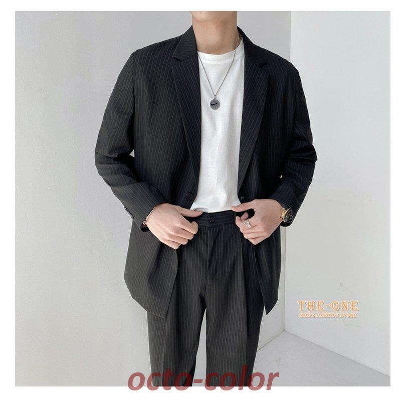 スーツ メンズ ストライプ ビジネススーツ 2点セット 春秋 ダブル