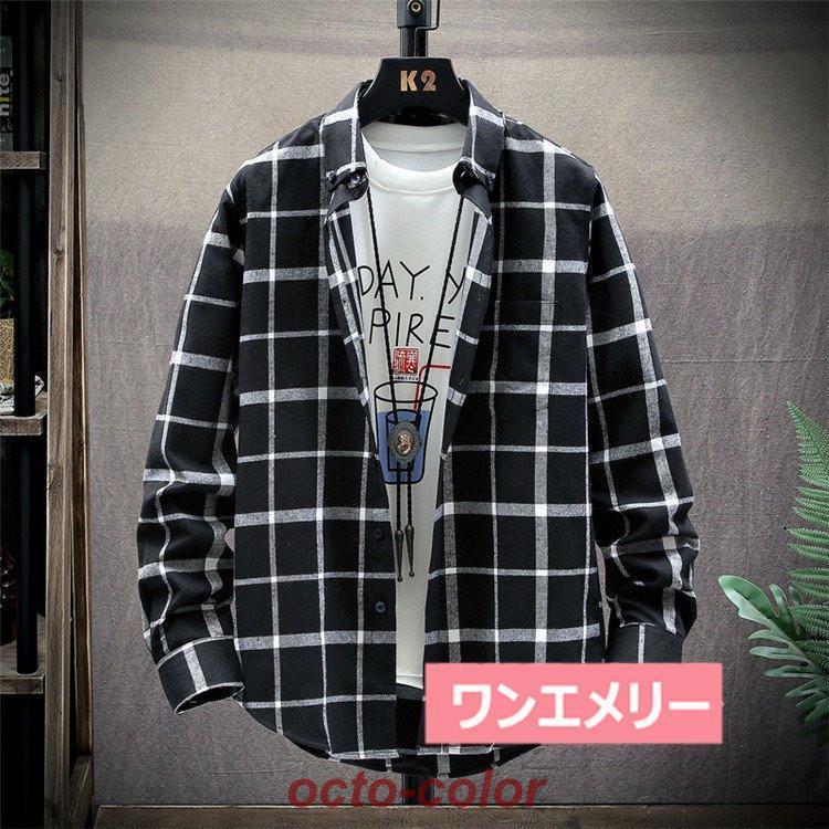 ネルシャツ チェックシャツ メンズ 長袖 ボタンダウン チェック柄 微起毛 スリム おしゃれ トップス 春服 秋服 :oc-1028-4rm312:octo-color - 通販 ...