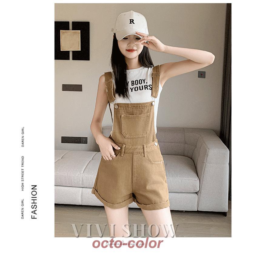 レディース サロペット ショートパンツ オーバーオール パンツ 短パン ハーフパンツ オールインワン カジュアル 着痩せ :oc-240618-1vv122:octo-color - 通販 ...