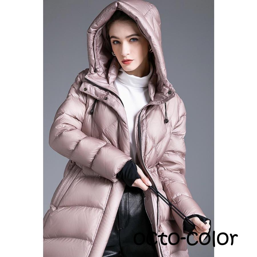 ダウンコート レディース フード付き 90%ダウン 真冬でもおしゃれに
