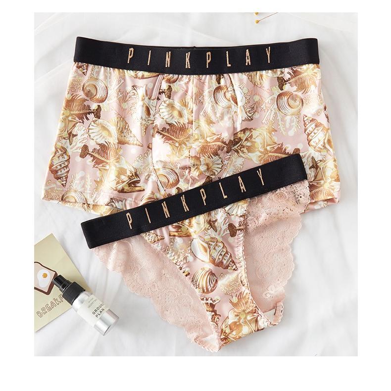 ペアショーツ 花柄 ペアパンツ 男女ペア おそろい ペアルック カップル メンズパンツ レディースパンツ 恋人 お揃い バレンタイン ...