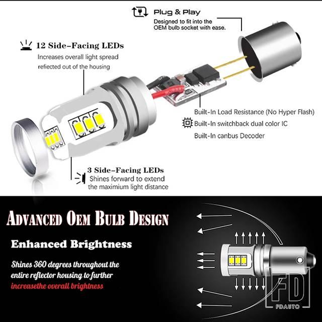 IJDM T4W BA9S LED BLUB BAX9S H21W BAY9S 12V 24V H6W H5W リアフォグライト赤白オートパーキングリバースランプ 6000K : FDオート ...