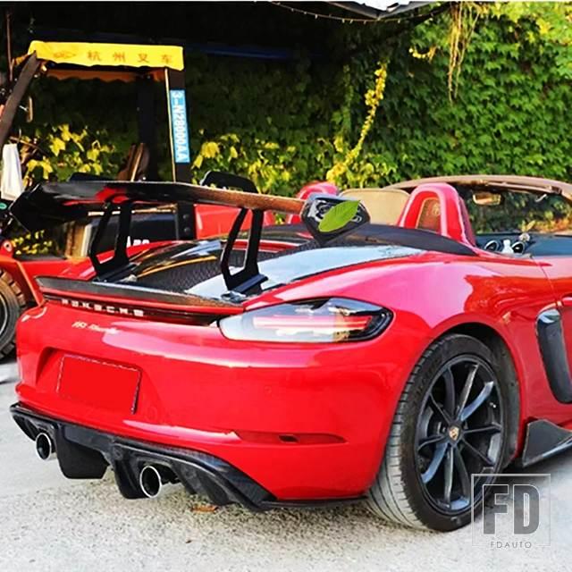 ポルシェケイマン 718 987 997 998 981 911 ボクスター GT4RS スタイルカーボンリアトランクリッドアヒルリップスポイラー翼アクセサリー : FDオート - 通販 ...