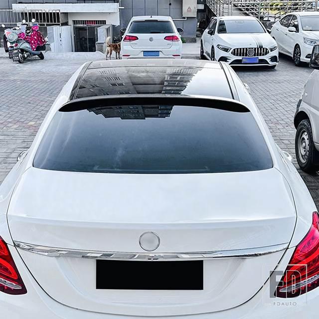 メルセデスベンツ C クラスセダン 4 ドア W205 C180 C200 C260 C300 2015-2021 リアウィンドウルーフスポイラーウイングブラックカーボンアクセサリー ...