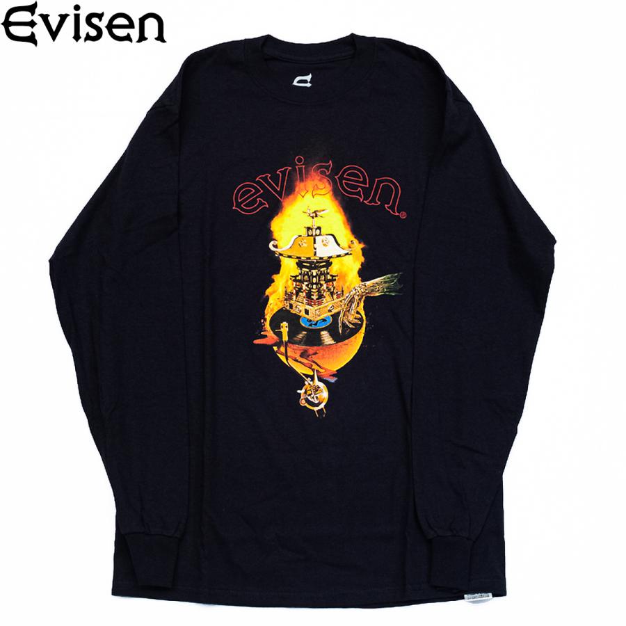 Evisen Skateboards EVISEN SPIN FIRE L/S TEE black エビセン ロンT ロンティー ...