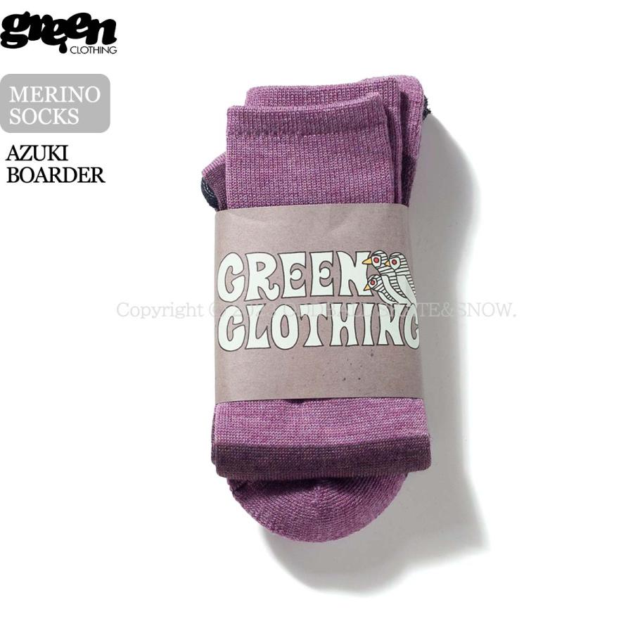 GREENCLOTHING 22-23 GREEN CLOTHING MERINO SOCKS Azuki/Boarder グリーン ...