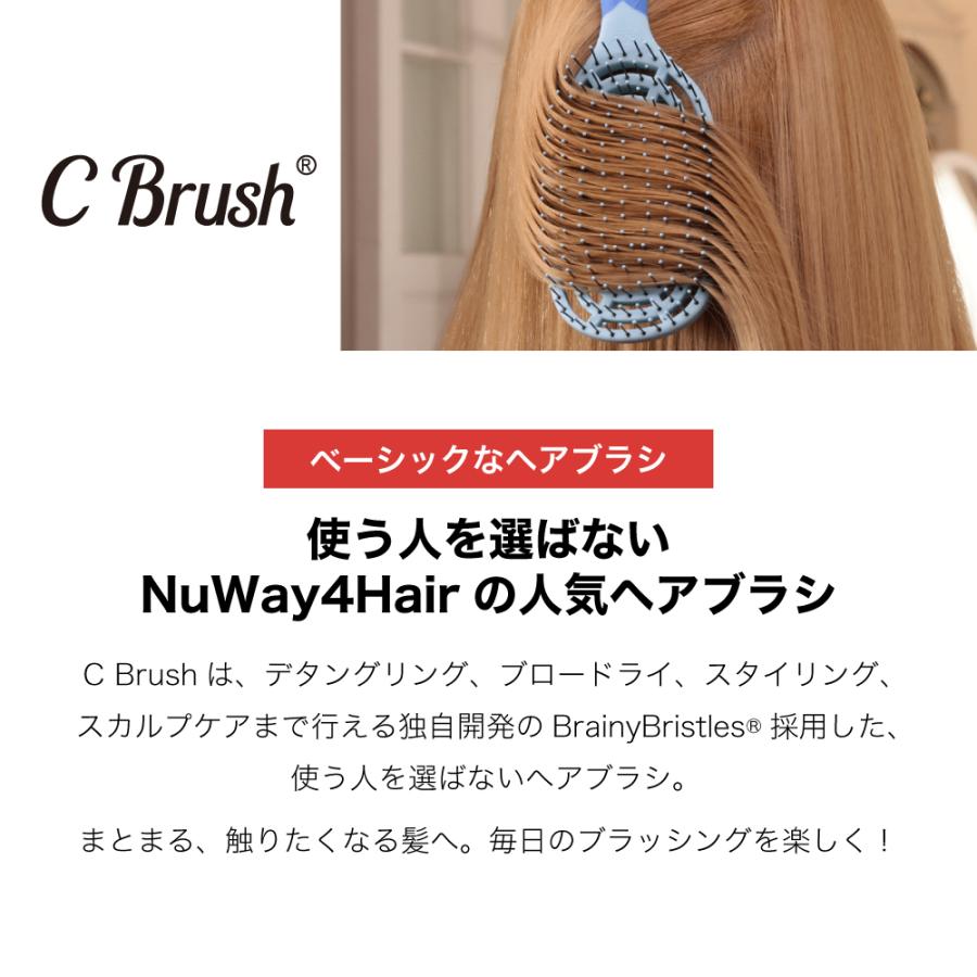 NuWay4Hair（ニューウェイフォーヘア） 正規品 NuWay C Brush ヘアブラシ ニューウェイ ヘアケアブラシ ボリュームアップ ブロー 頭皮 マッサージ サラサラ 艶髪 : E ...
