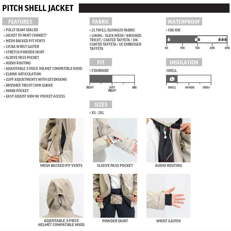 BONFIRE PITCH SHELL JACKET BLACK ボンファイヤ スノボウェア スノーボード ジャケット メンズ 24-25 ...