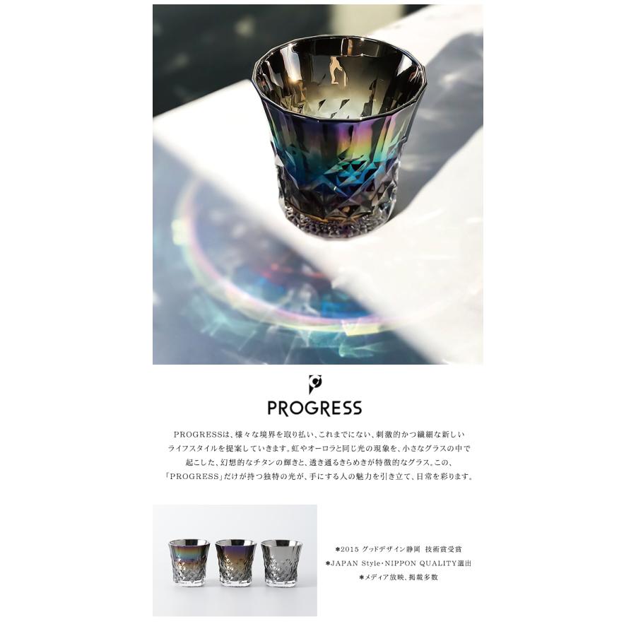PROGRESS ロックグラス 265ml Rex ギフト チタン Infinite Shine Silver プレゼント 硝子 日本製 グラス プログレス レックス 名入れ 母の日 父の日 ...