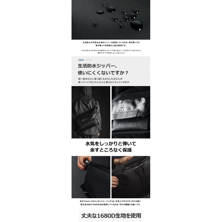 MATHEMATIK マスマティック HAWK C30 メッセンジャーバッグ RFID SAFE RFIDブロック スキミング防止 斜め掛け 肩掛け 肩かけ 多機能バッグ シンプル スマート ...