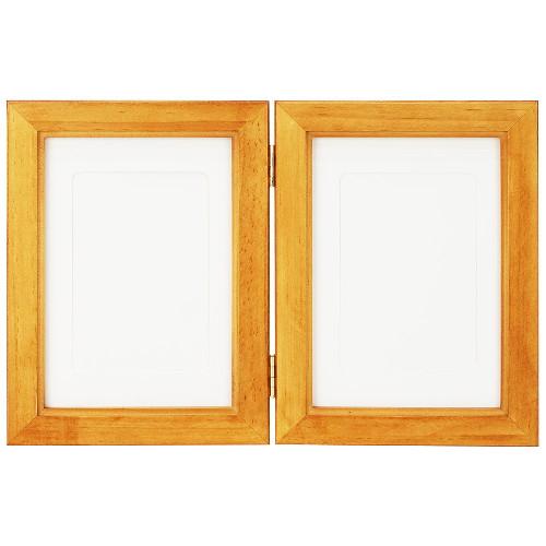 木製ダブルフレーム 2L ブラウン WDF-2L-BR 万丈 : アルバムとママ雑貨の店オフィス31 - 通販 - Yahoo!ショッピング