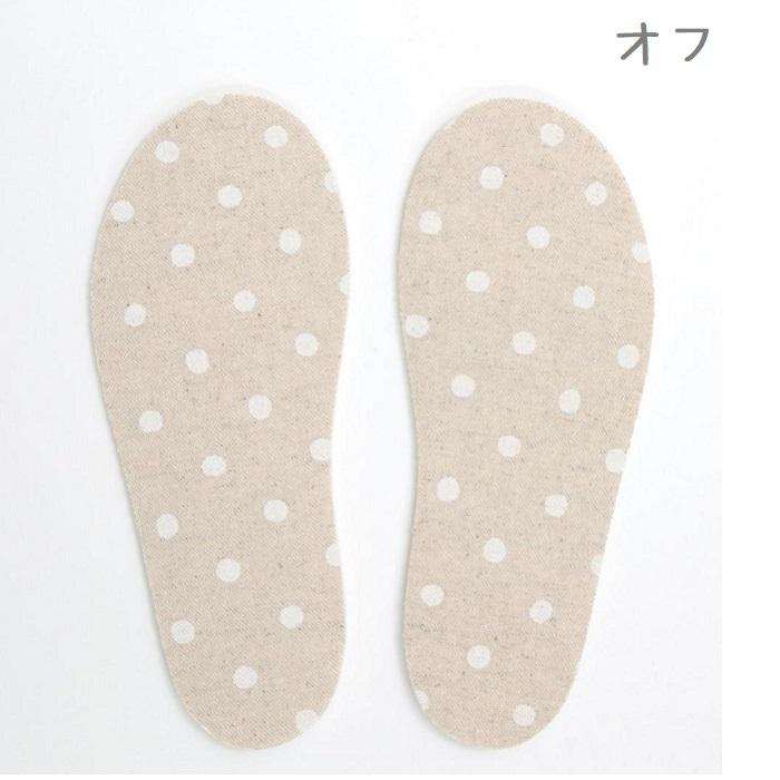 メール便対応 コットンリネン素材のインソール（ドット柄・水玉）レインブーツ中敷き13cm 14cm 15cm 16cm 17cm 18cm 19cm 20cm 長靴 stample ベビー ...