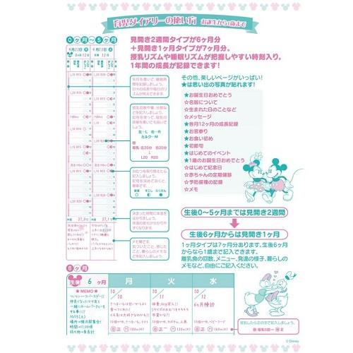 メール便対応 ディズニー ミッキー&ミニー 育児ダイアリー（B5サイズ）S2070561 サンスター 手帳 育児記録 ベビーダイアリー 育児 ...