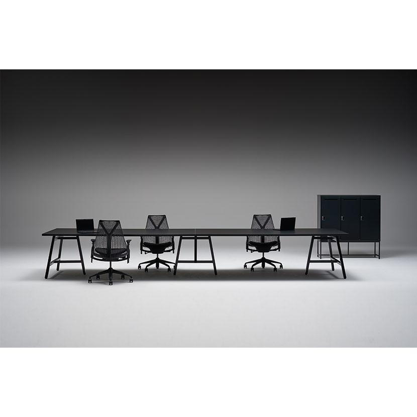 ASPLUND Work Plus FREE ADDRESS DESK フリーアドレスデスク 会議テーブル 配線機能付き ブラック天板 幅 ...