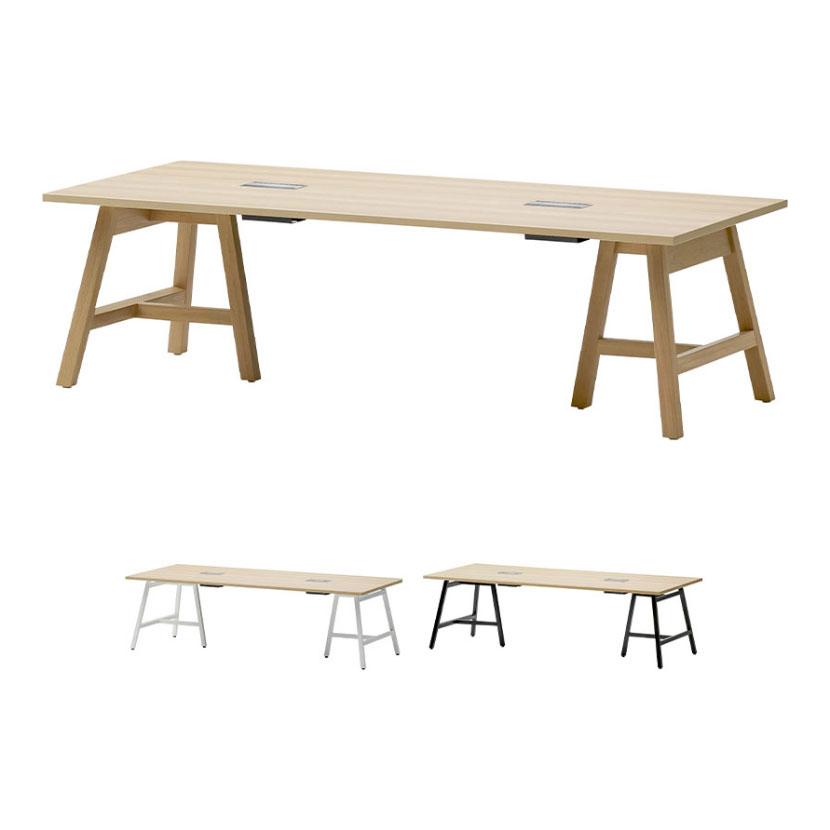 ASPLUND Work Plus FREE ADDRESS DESK フリーアドレスデスク 会議テーブル 配線機能付き ナチュラル天板 幅 ...