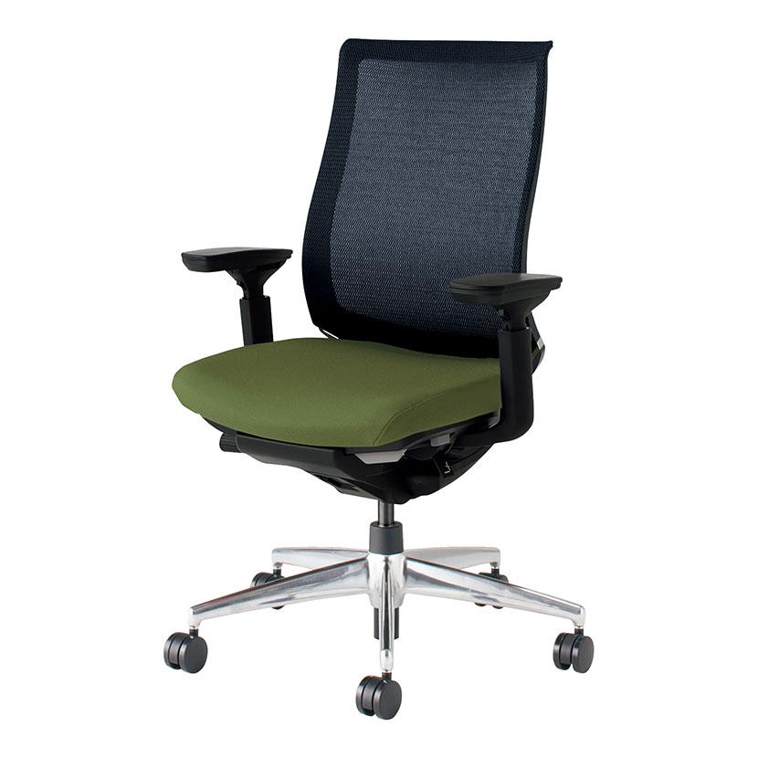 KOKUYO コクヨ ベゼル Bezel モデレートタイプ CR-A2811 オフィスチェア 可動肘 アルミ脚 ナイロンキャスター 背メッシュ 座面布張り ブラックフレーム バイカラー ...